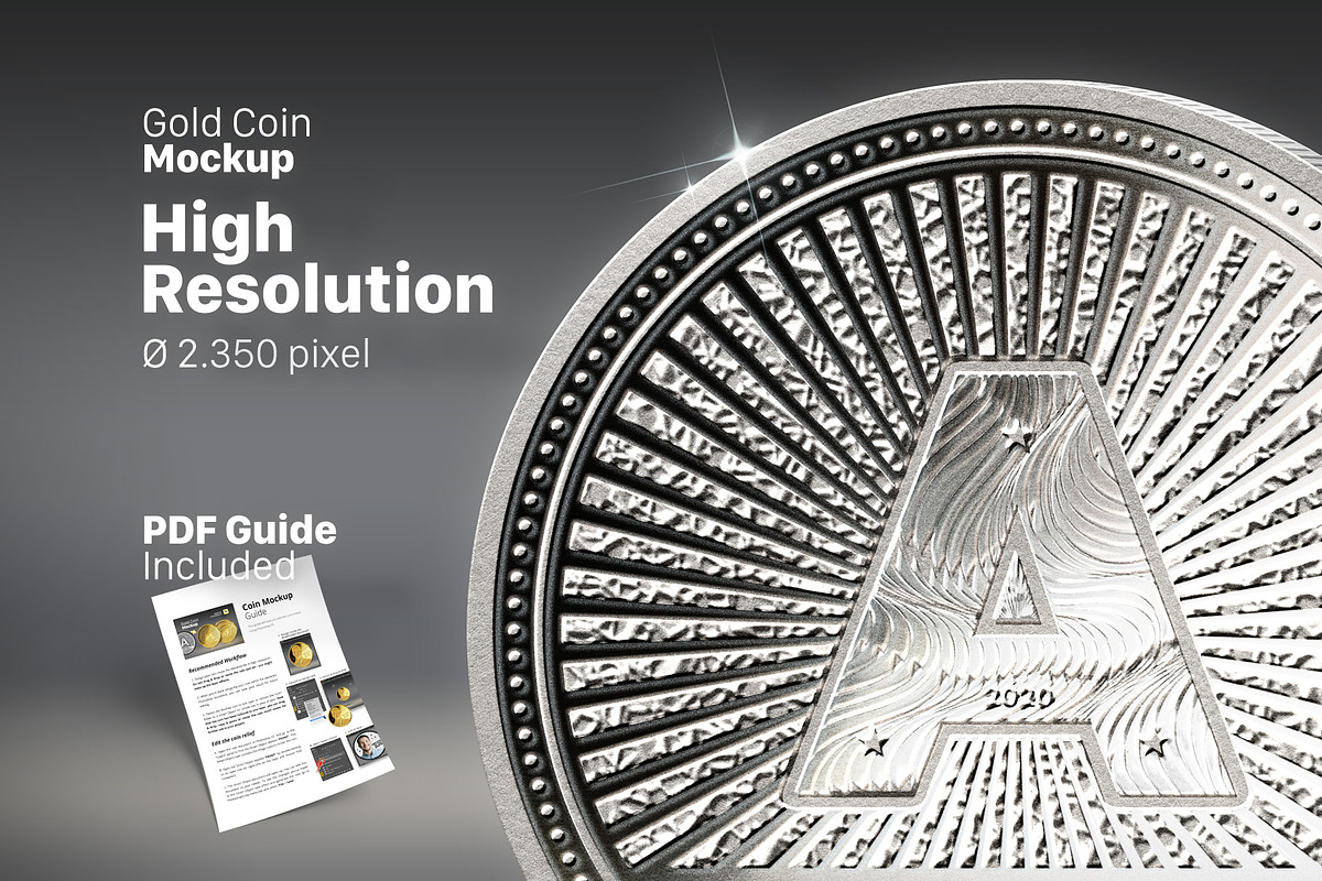 Sliver Coin Mockup for Photoshop CC, a Product Mockup by FEINGOLD