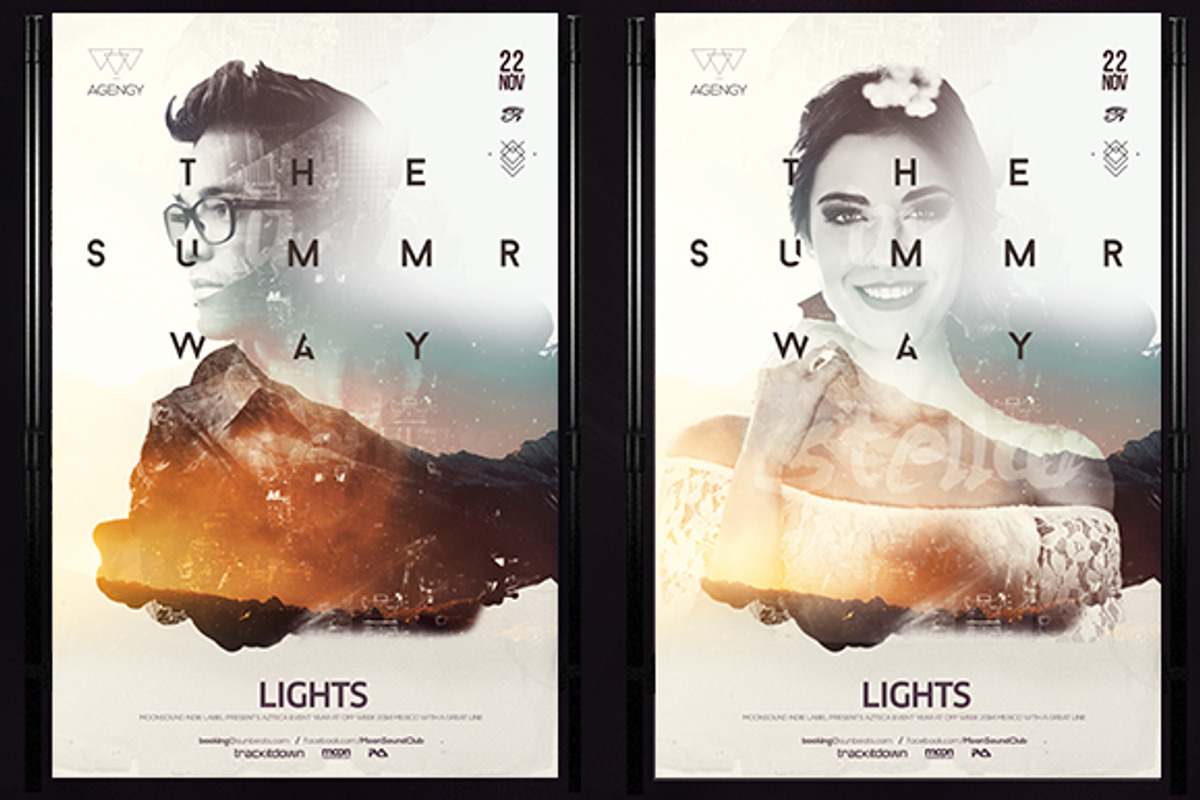 Summer Way Poster, a Flyer Template by MrMoustache | Creative Market