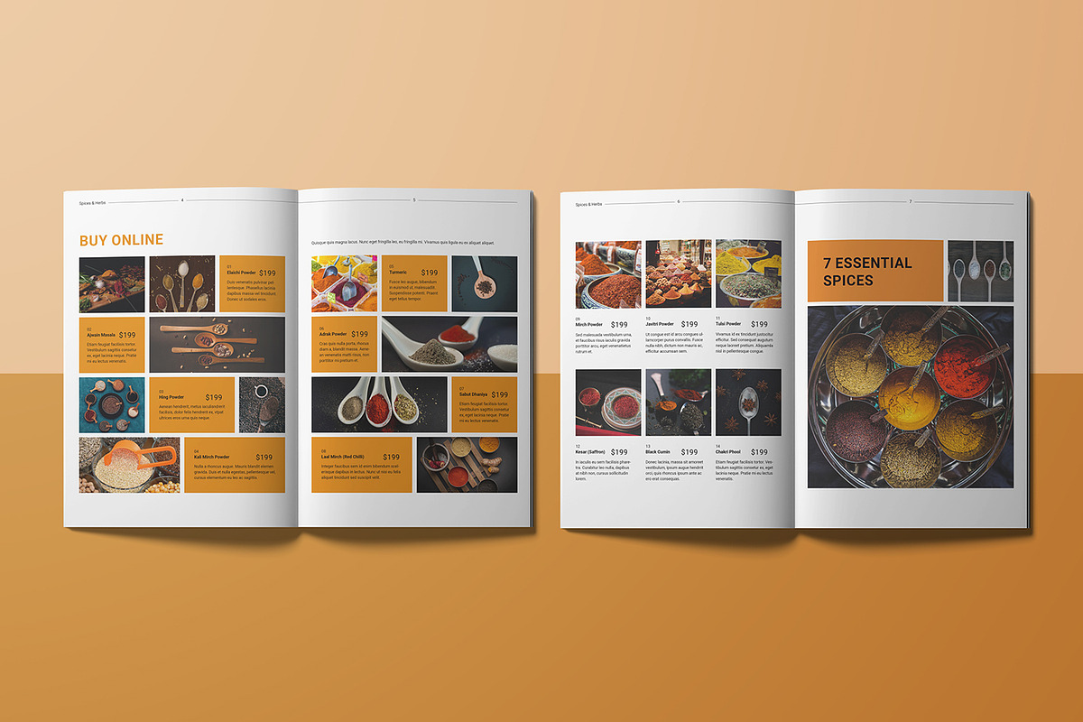 Spices Catalog Template, a Brochure Template by retrographix