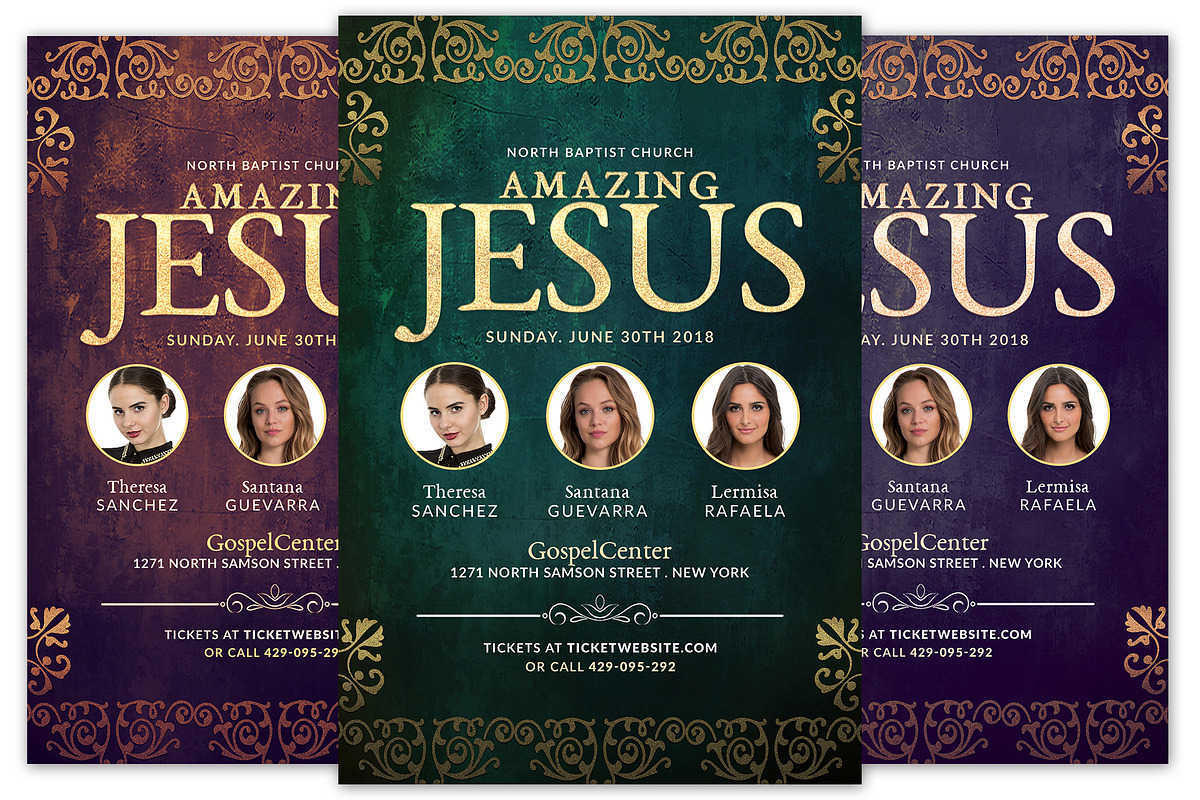 Amazing Jesus Church Flyer, a Flyer Template by KiraYamato Design Studio