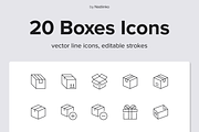 Boxes Line Icons, an Outline Icon by Nadiinko