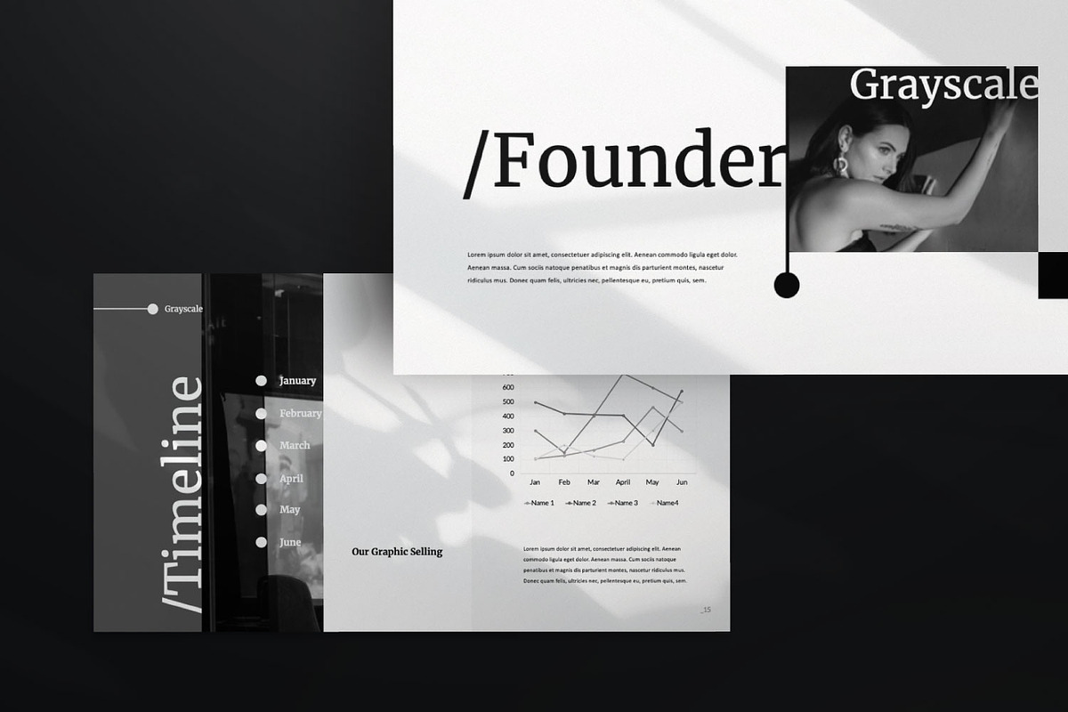 Grayscale Presentation Template, a Presentation Template by Portocraft ...