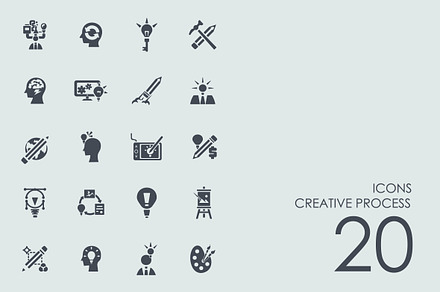 22 Creative Process icons, an Icon by Palau
