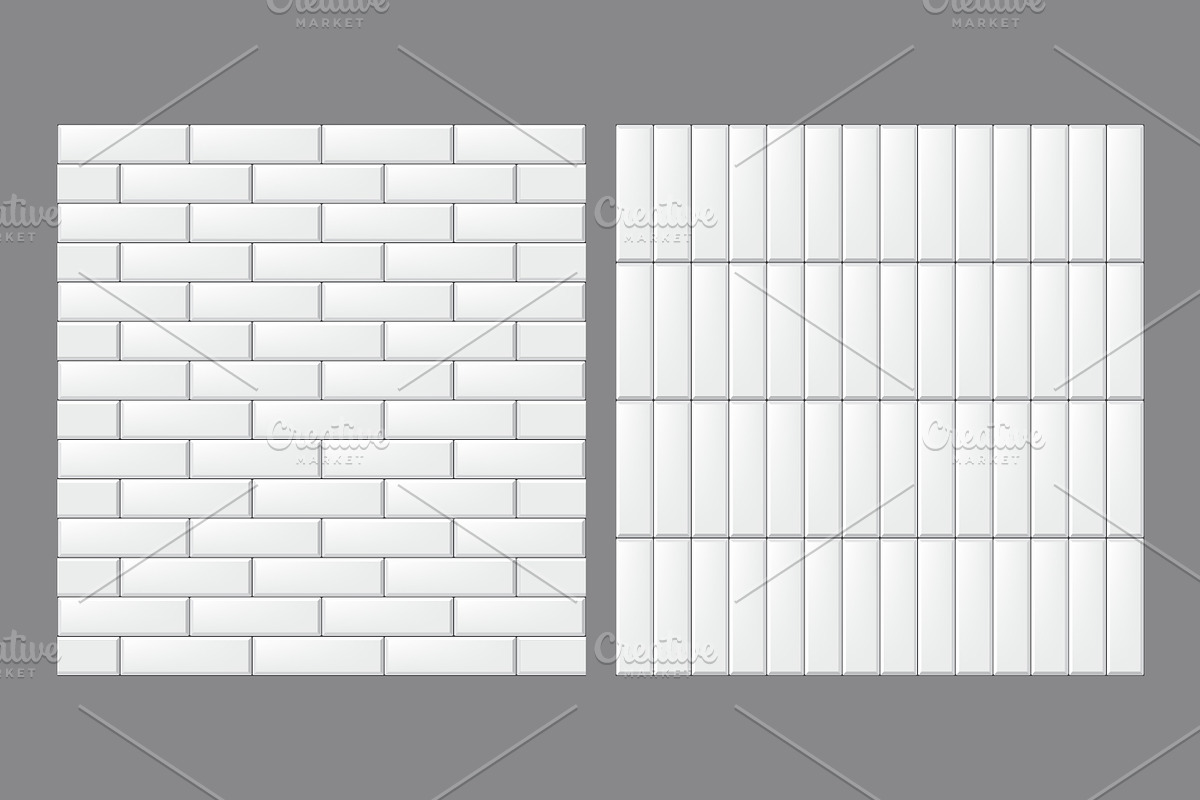 Modern rectangular white tiles, a Pattern Graphic by Good Studio