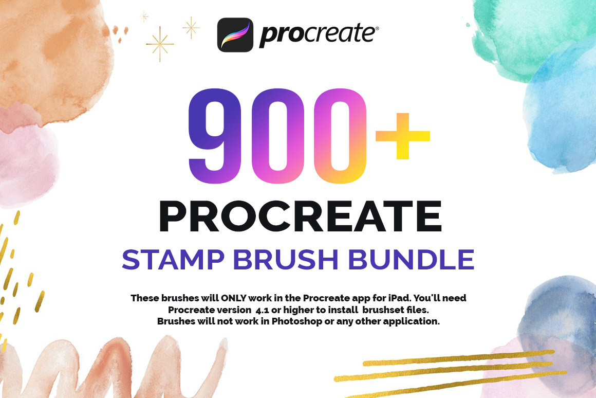 900+ Procreate Stamp Brushes Bundle, a Brush Add-On by Design Forest