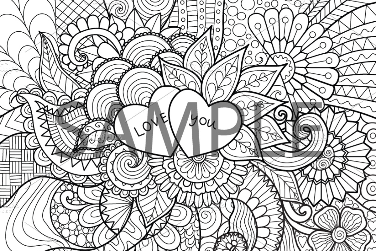 10 Love coloring book design, an Animal Illustration by Somjai King