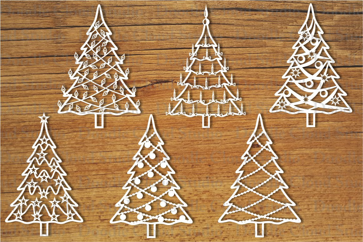 Christmas tree 2 SVG cut files., a Decorative Illustration by Doodle ...