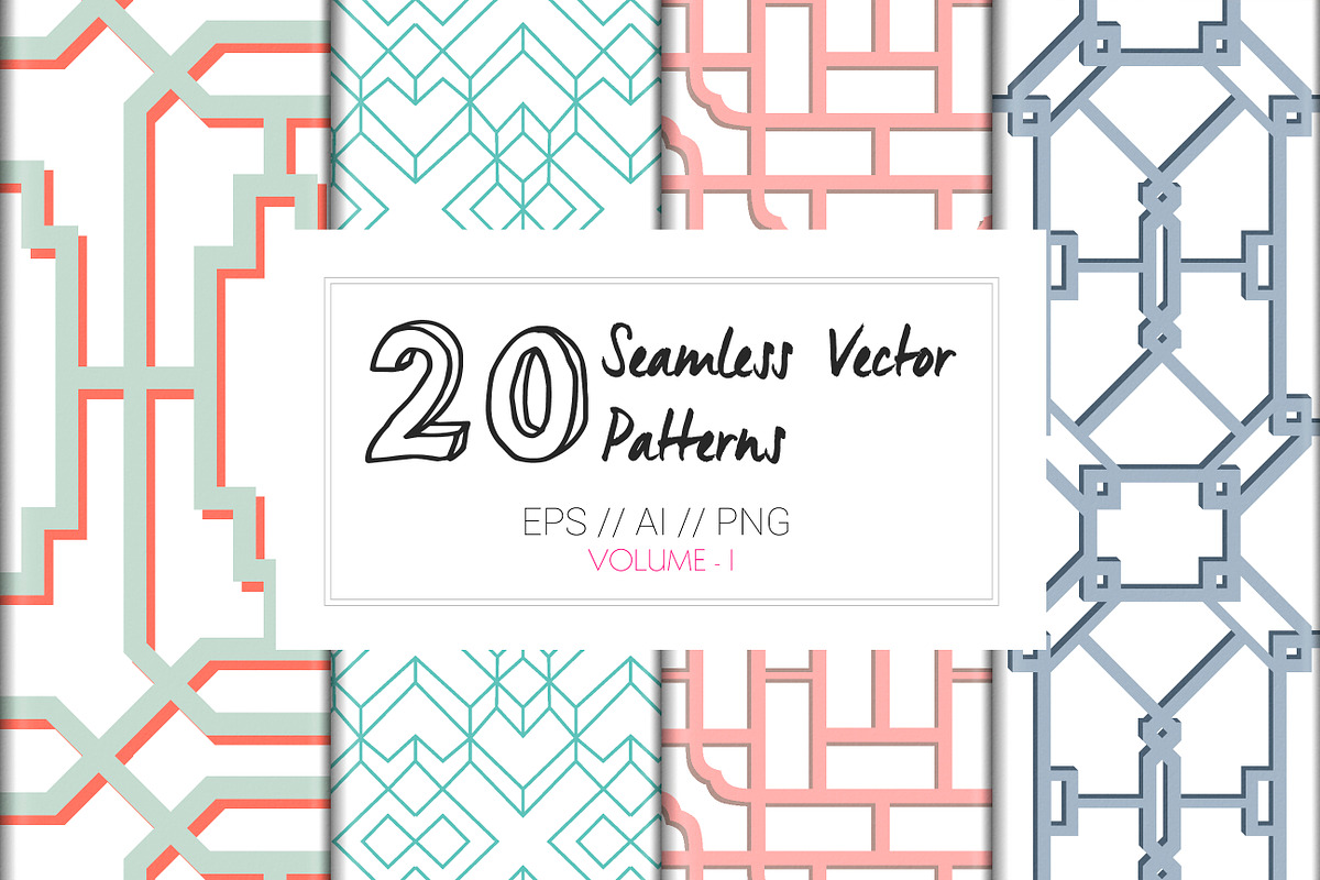 Seamless Vector Geometric Patterns, an Object Graphic by TSTUDIO