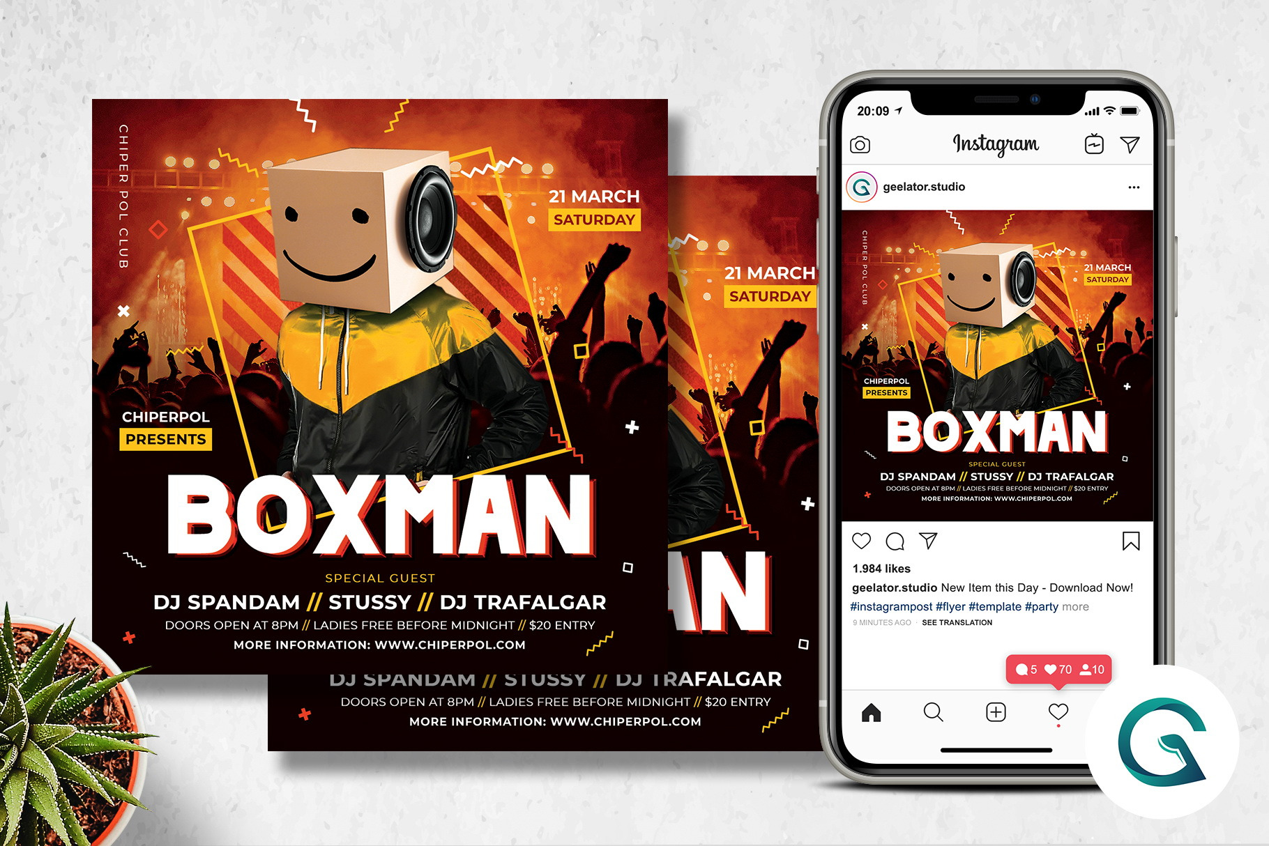 DJ Artist Flyer Template, a Flyer Template by Geelator Studio