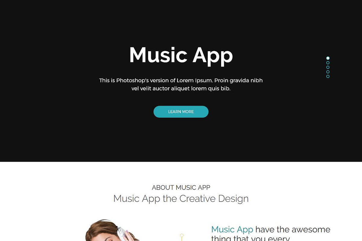 Music App- Responsive HTML5 Template, a HTML Template by CreativeGigs
