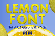 Lemon 3D Lettering Set & Color Font, a Symbol Font by Creative Graphics