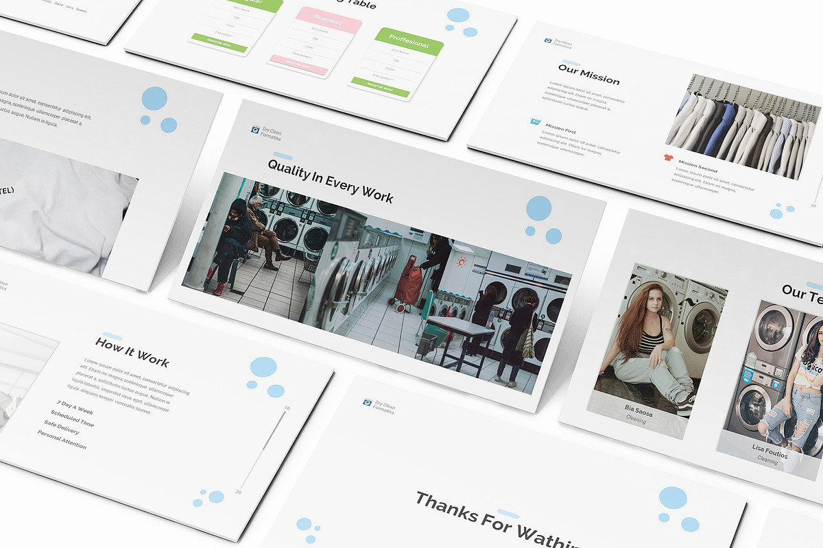 Laundry Powerpoint Template, a Presentation Template by Formatika Studio