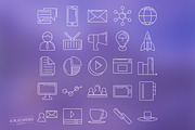 Marketing 25 Icons Set UI/UX, an Outline Icon by Krukowski Graphics ...