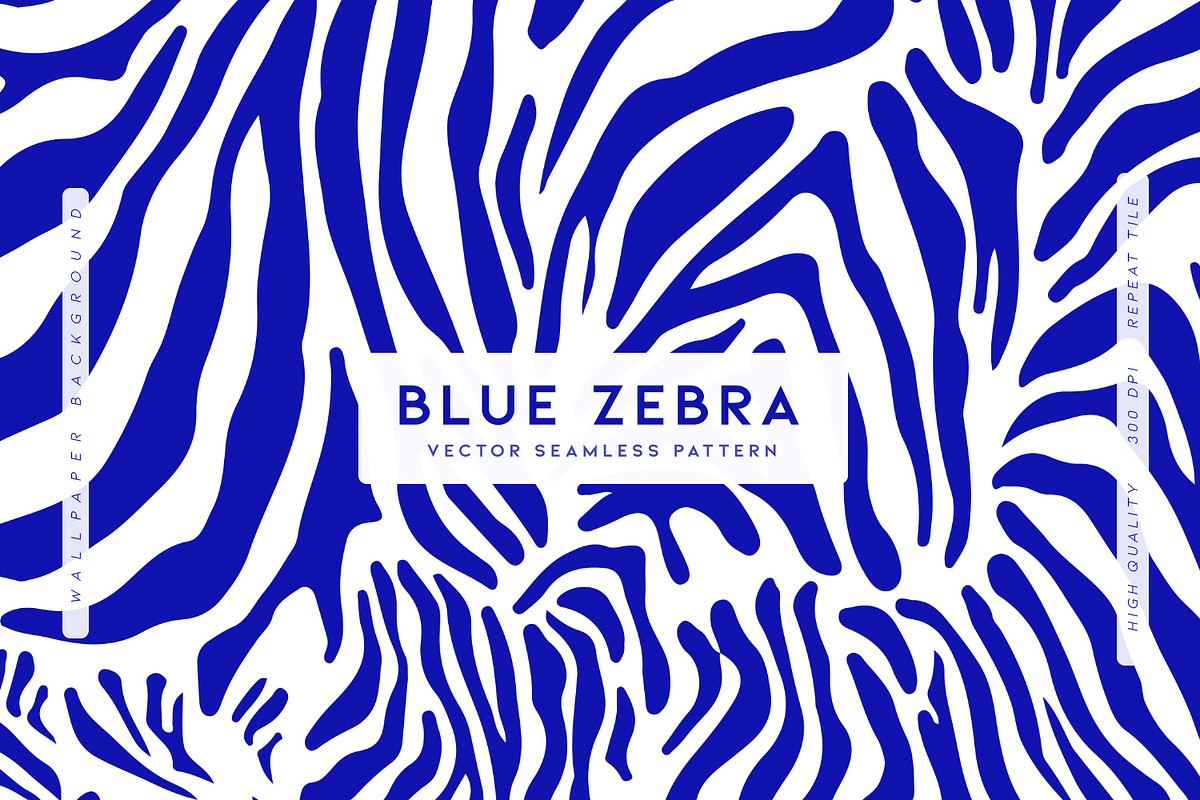 Blue Zebra | Vector Animal Print, a Pattern Graphic by MalyskaStudio ...