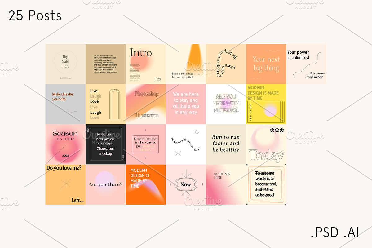 Lo Fi Instagram Templates, a Social Media Template by Bolderaja1 Studio