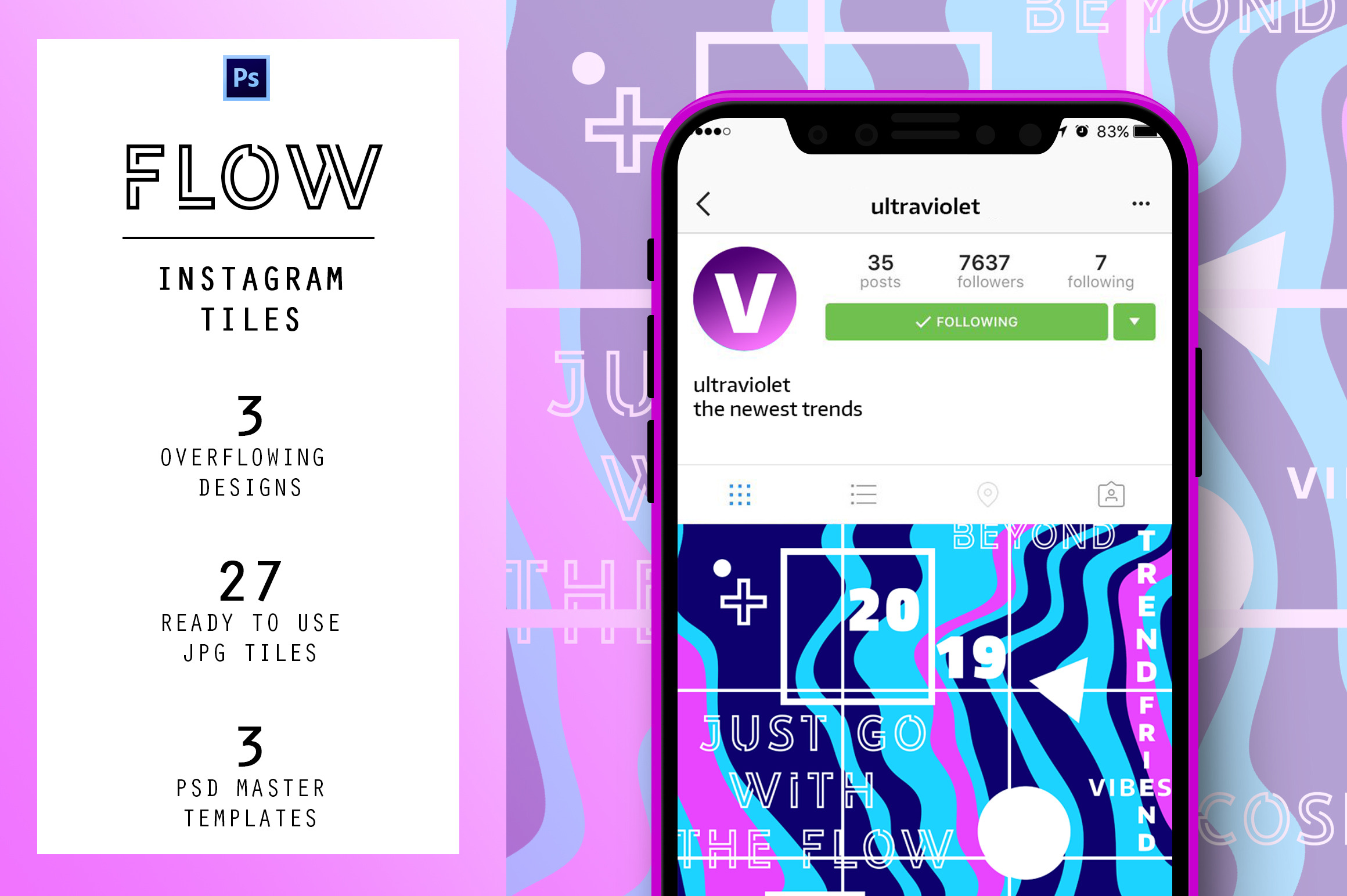 FLOW Instagram Tiles, a Social Media Template by Lum3n