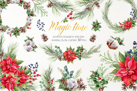 Scandi Christmas Watercolor | Creative Market