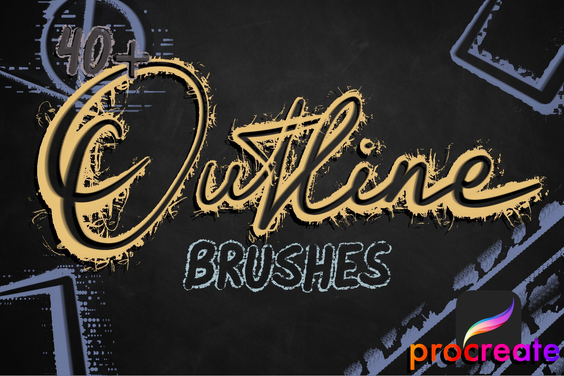 Procreate Outline Brushes, a Brush Add-On by TheWhiteCatLab