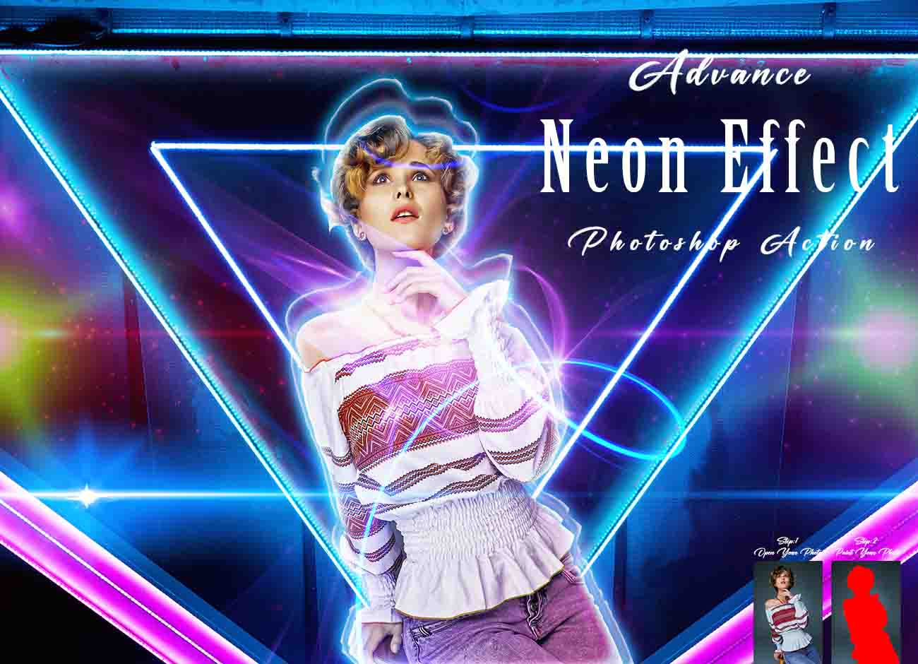 Advance Neon Effect Photoshop Action, an Action Add-On by Studio Retouch