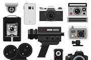 Vector technology camera set, an Object Illustration by RocketArt