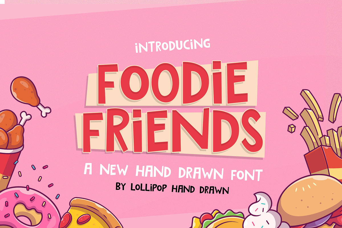 Foodie Friends Font, a Font by Lollipop Hand Drawn
