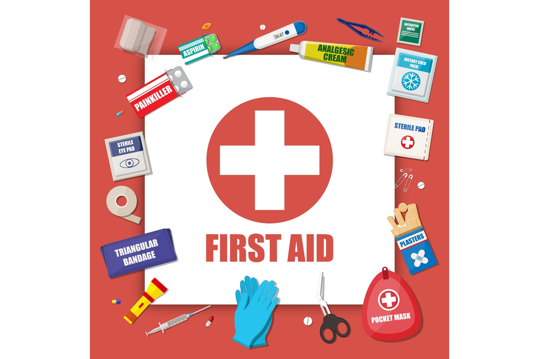 First aid kit with medical equipment, an Object Graphic by Abscent ...