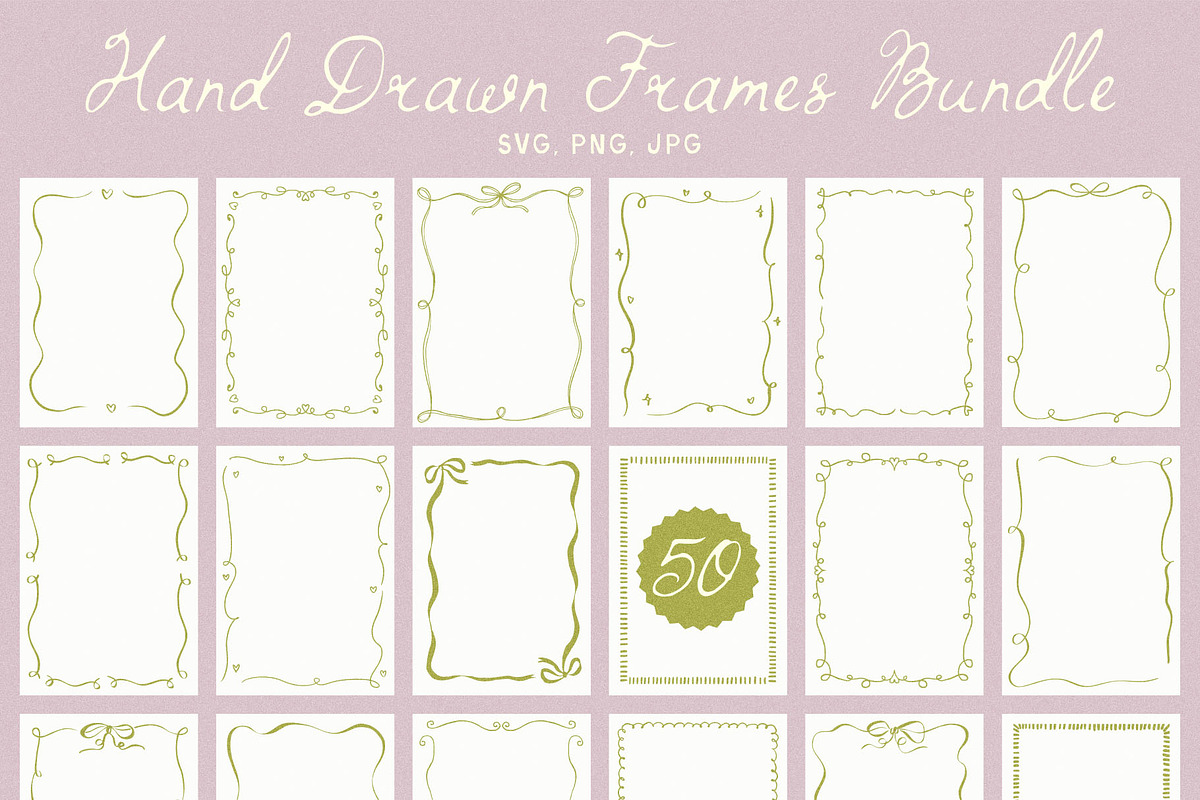 Hand Drawn Whimsical Frames Bundle, an Object Graphic by Ayya Studio