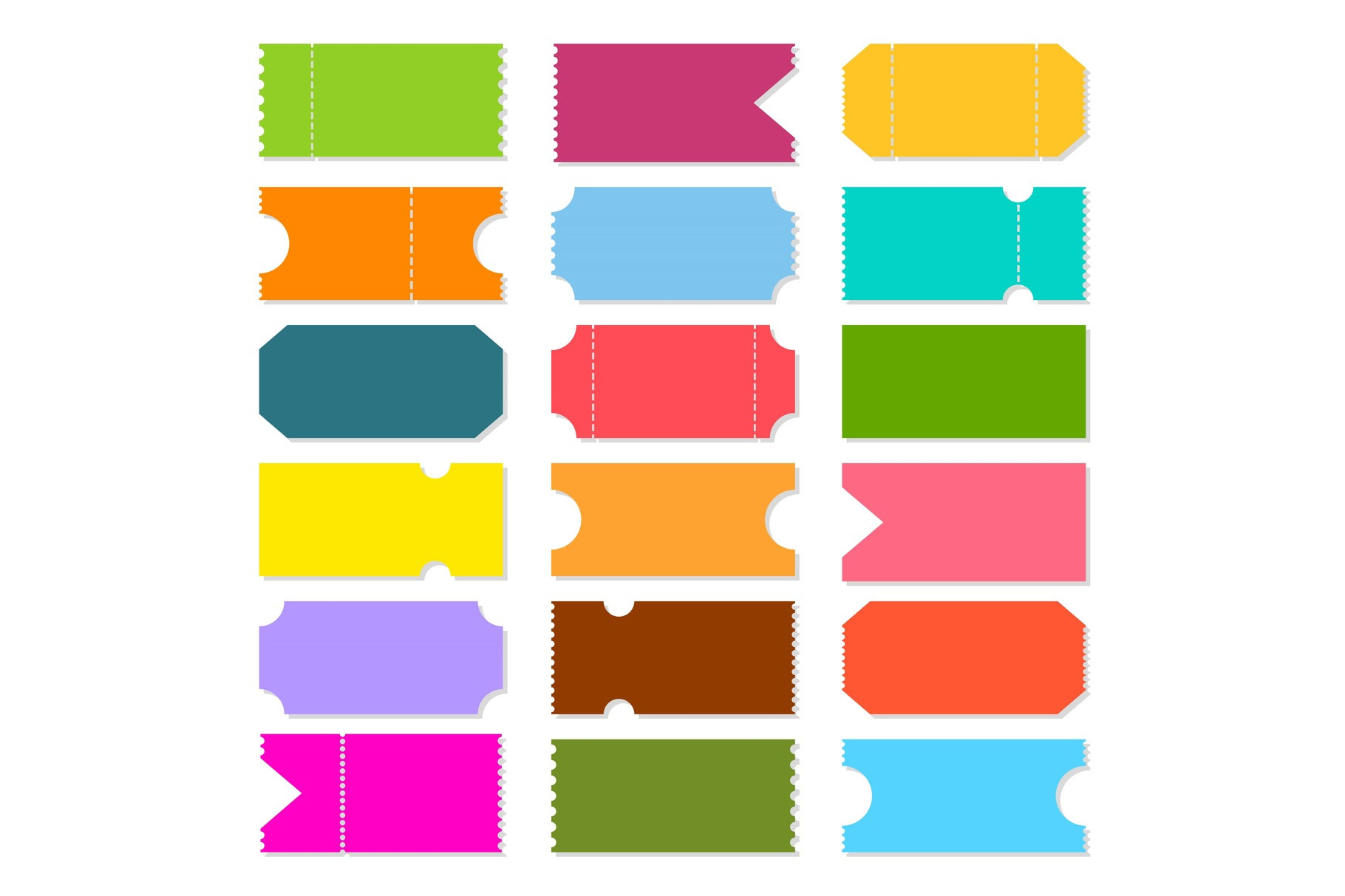 Blank shapes of tickets, template. | Work Illustrations ~ Creative Market