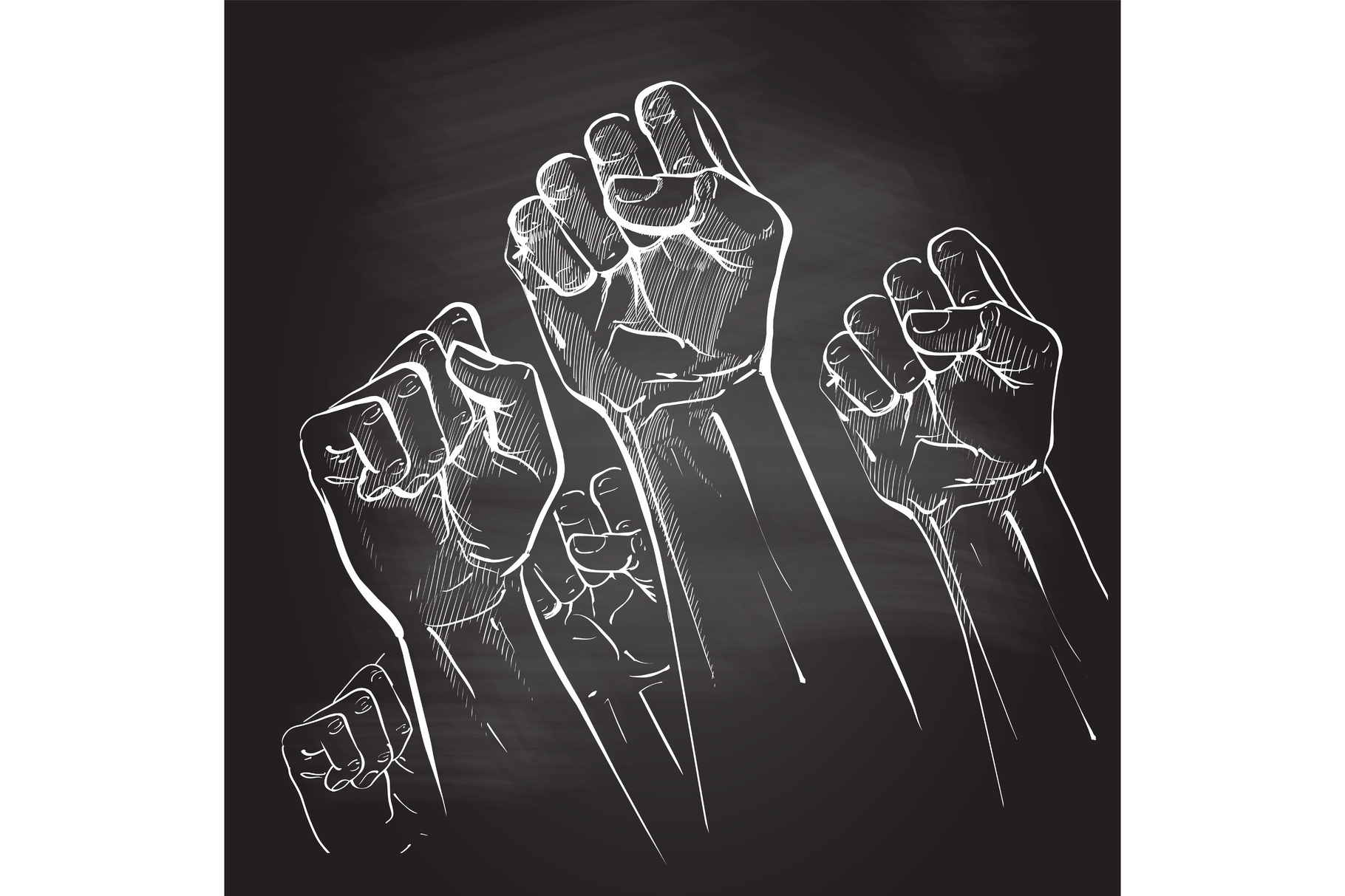 Vector Hand raised air fighting for, a Person Illustration by ...