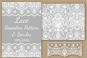 Lace Seamless & Border (EPS, PNG), a Pattern Graphic by Sveta Aho