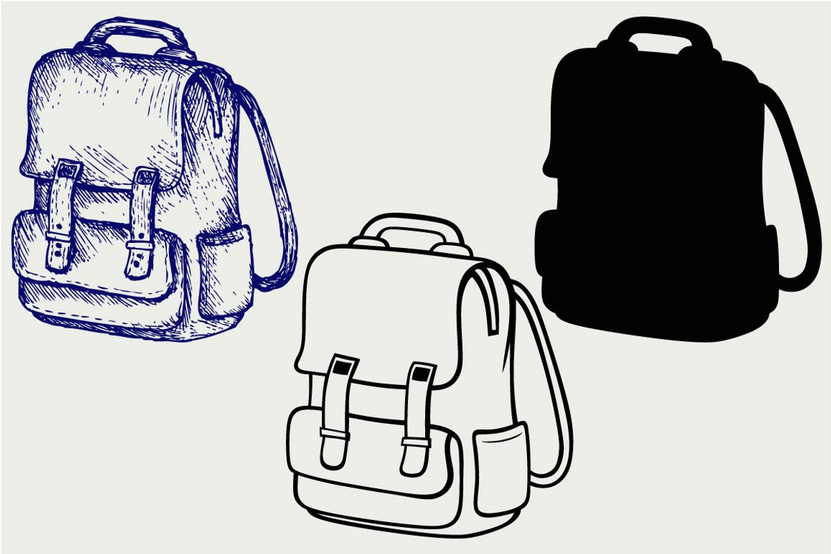 School backpack SVG, an Outline Icon by LineworkStock