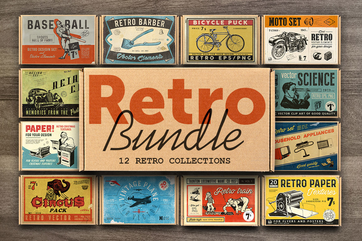 Retro Bundle, an Education Illustration by Retro Machine