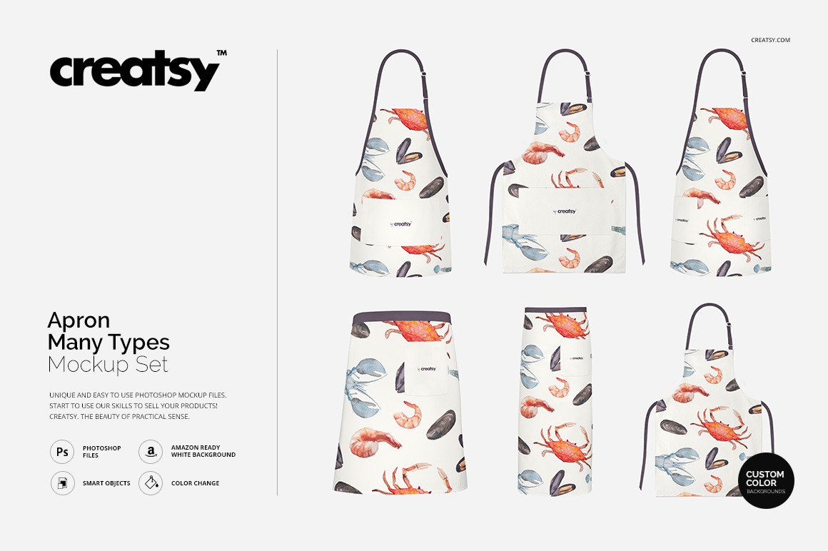 Apron Many Types Mockup Set, a Household Mockup by Creatsy