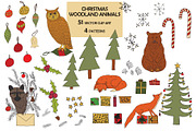 Christmas Woodland Animals Clip Art, an Animal Illustration by ...