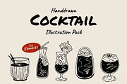 Hand Drawn Cocktail Illustration Pack
