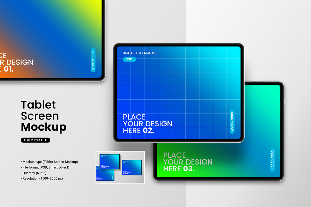 Landscape Tablet Screen Mockup, an iPad Mockup by Spark_Creative