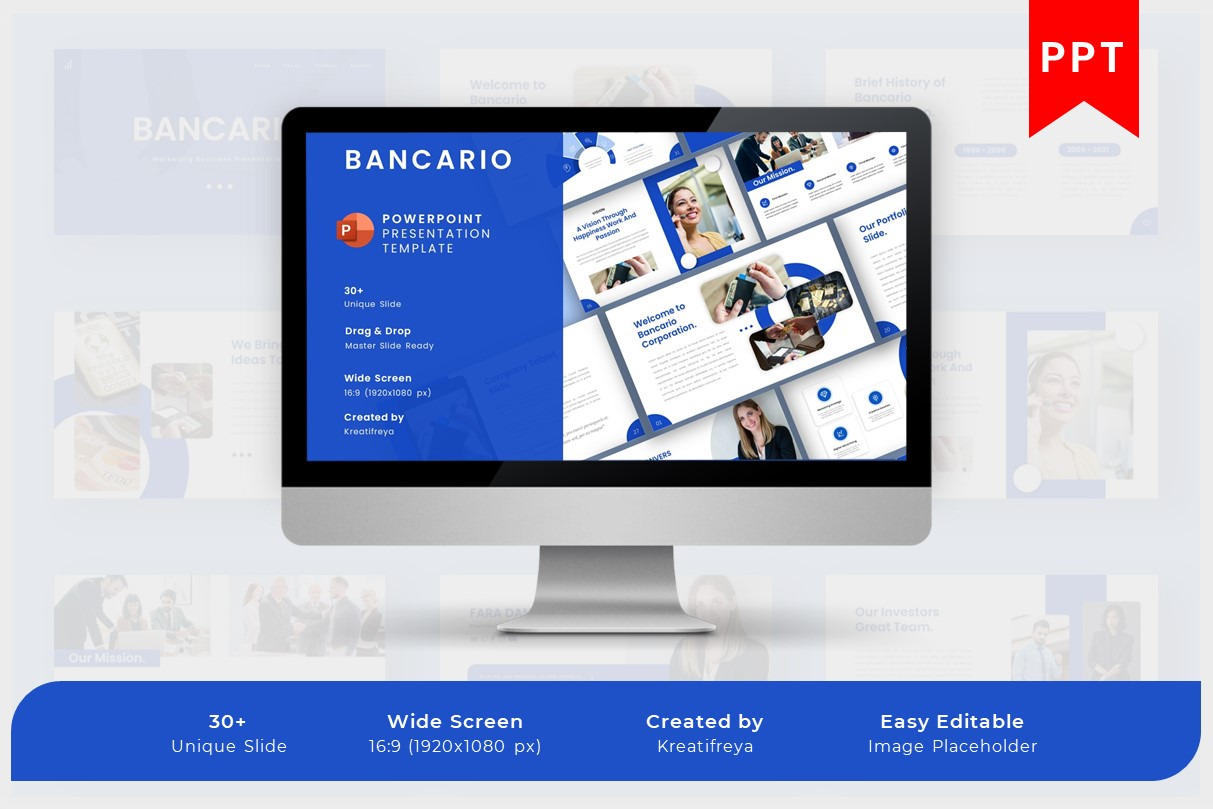 BANCARIO-PowerPoint Template, a Presentation Template by kreatifreya