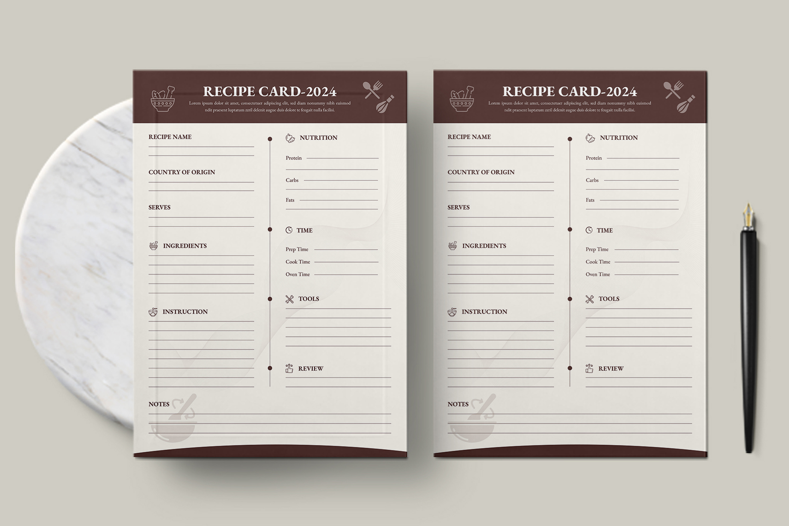 Recipe Card Layout Template