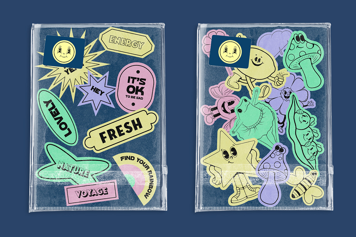 Neon - Retro Sticker Pack, an Object Graphic by Alina Sh