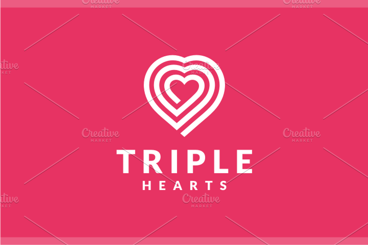 Triple Hearts Logo, a Branding & Logo Template by yopie