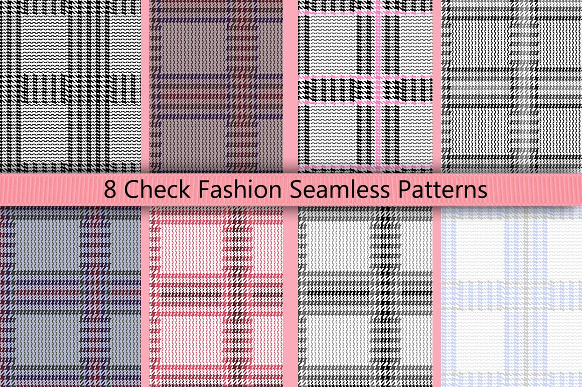 8 Check Seamless Patterns, a Pattern Graphic by Elena Lux