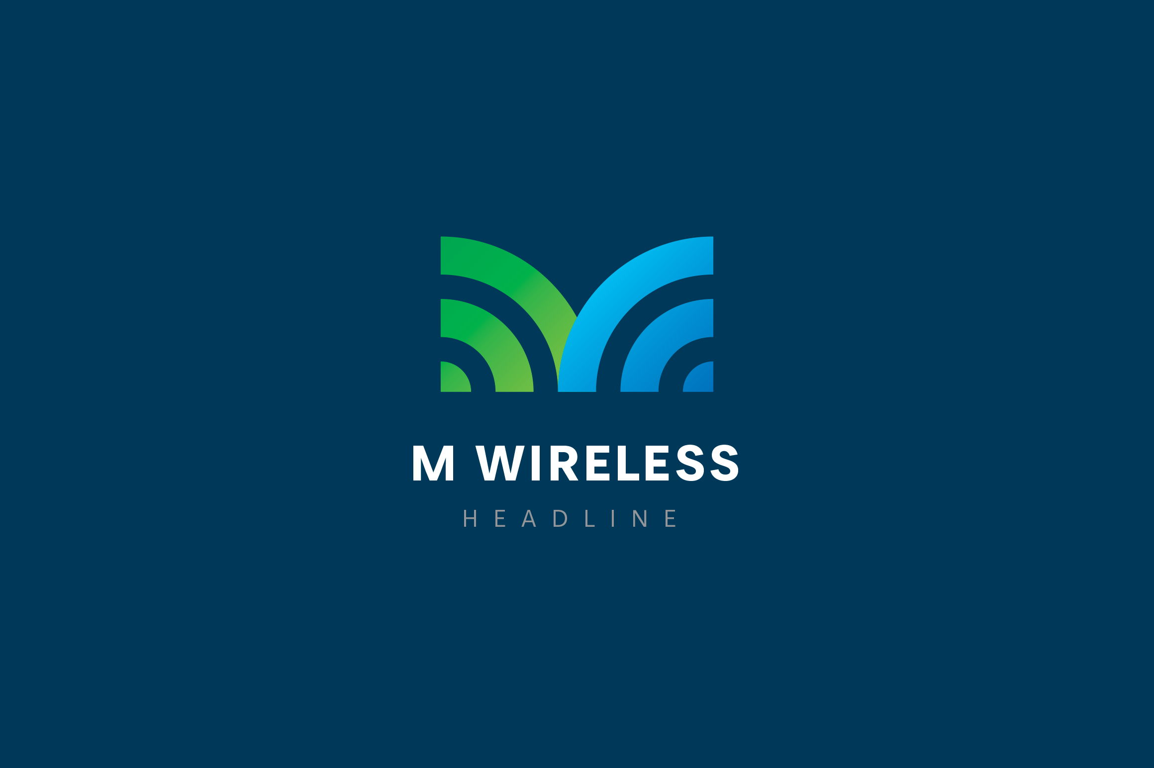 M wireless logo., a Branding & Logo Template by Anton Akhmatov