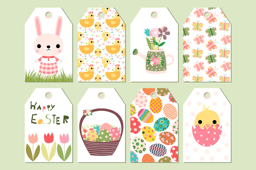 Cute printable Easter gift tags | Animal Illustrations ~ Creative Market