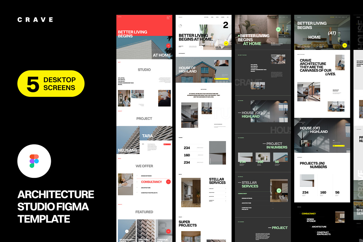 Figma Web Template for Architecture