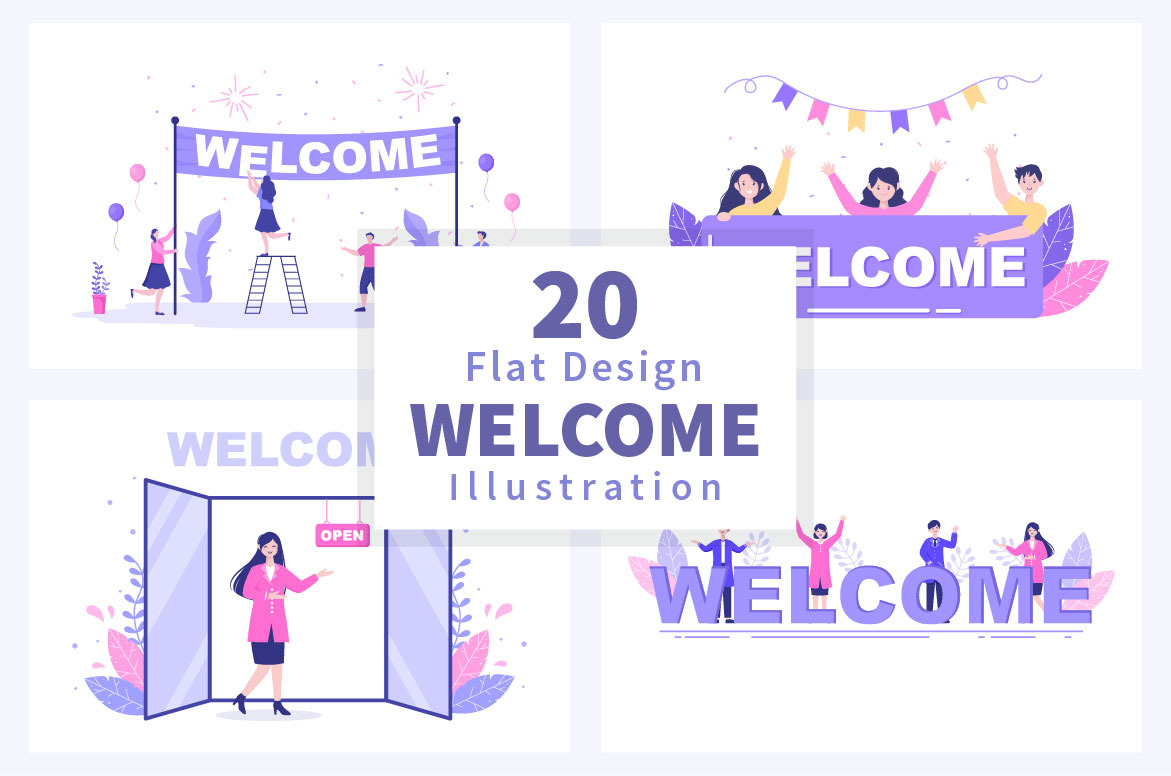 20 Welcome Vector Illustration, a Decorative Illustration by ...