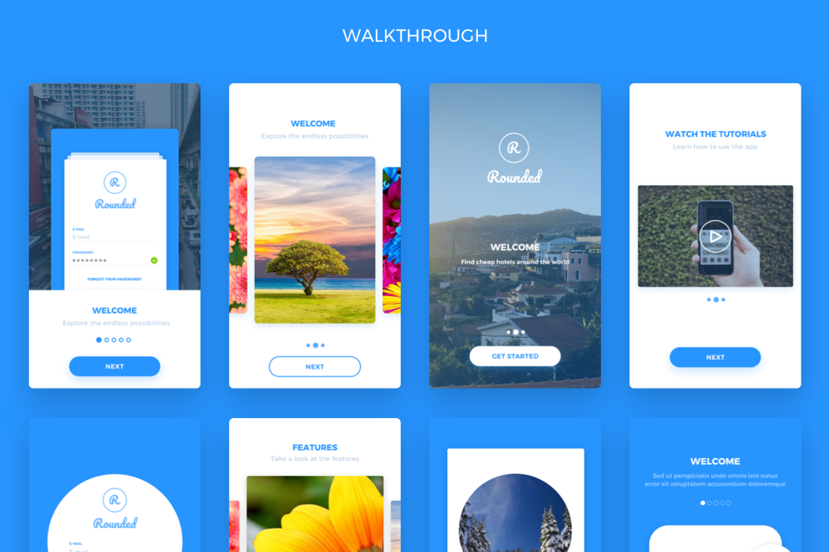 Rounded UI kit, an UI Kit Template by apgudkov | Creative Market