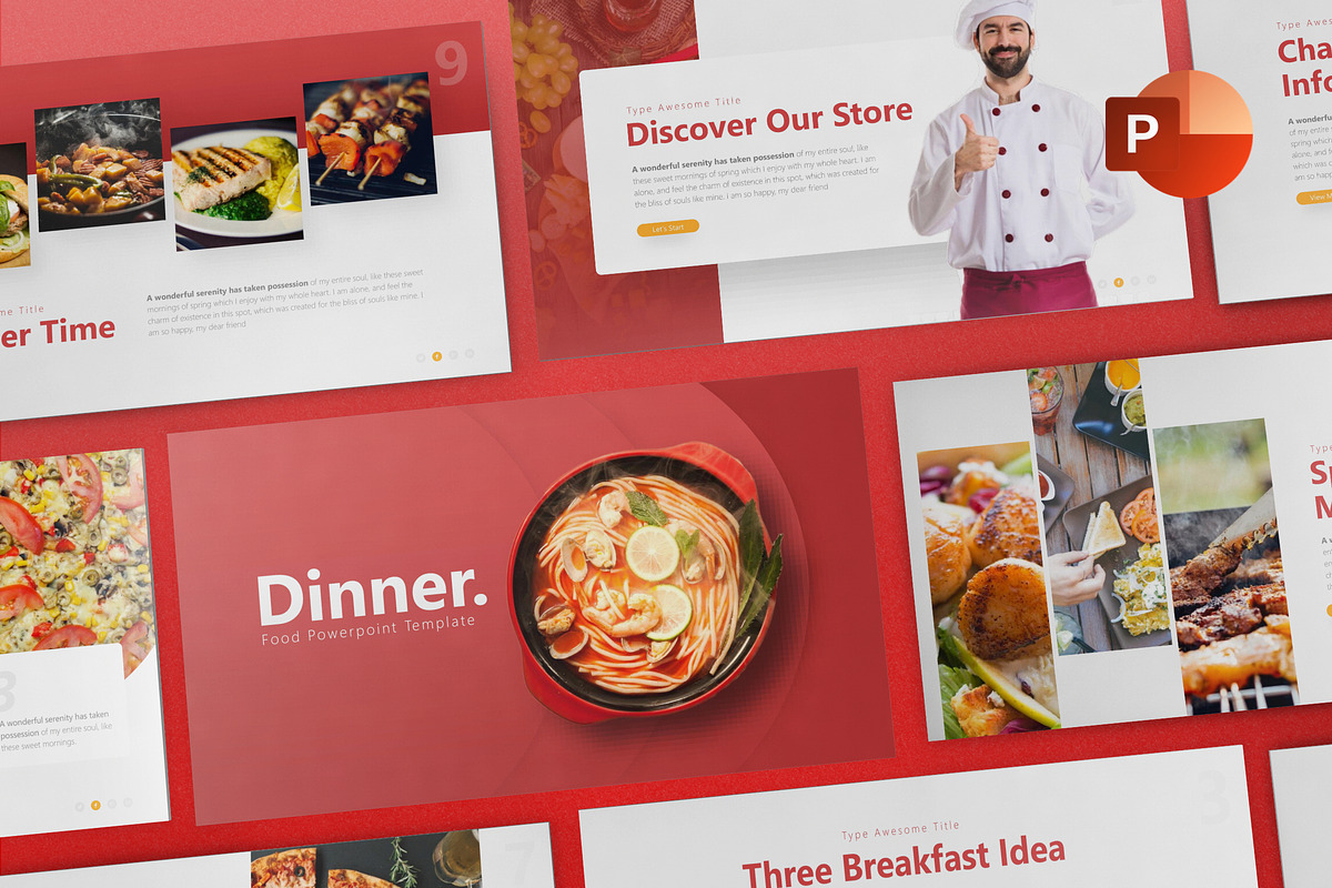 Dinner Food PowerPoint Template