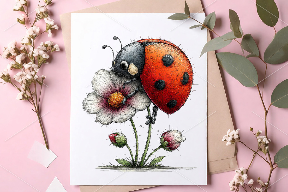 Whimsical Spring Ladybug Clipart PNG, a Seasonal Illustration by Canvas ...
