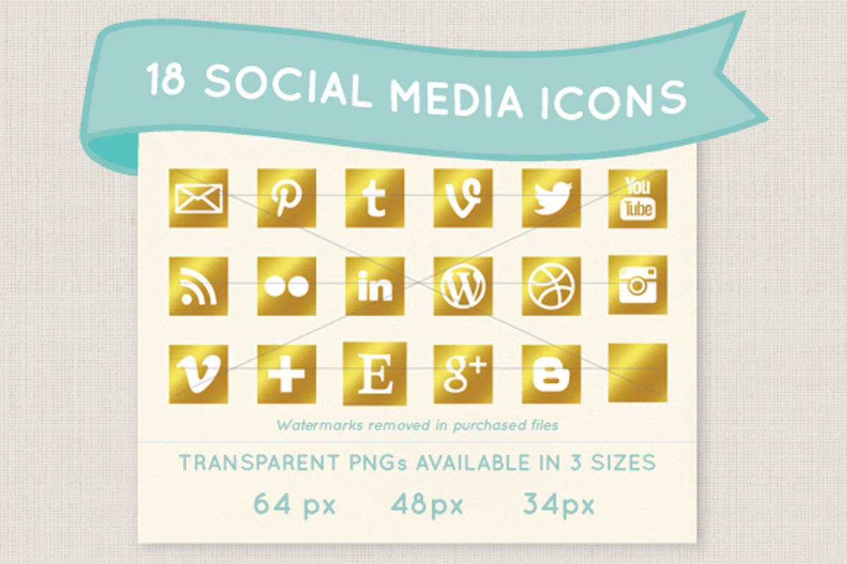Gold social media icons, an Icon by arrowisp designs
