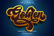 Golden 3D editable text effect